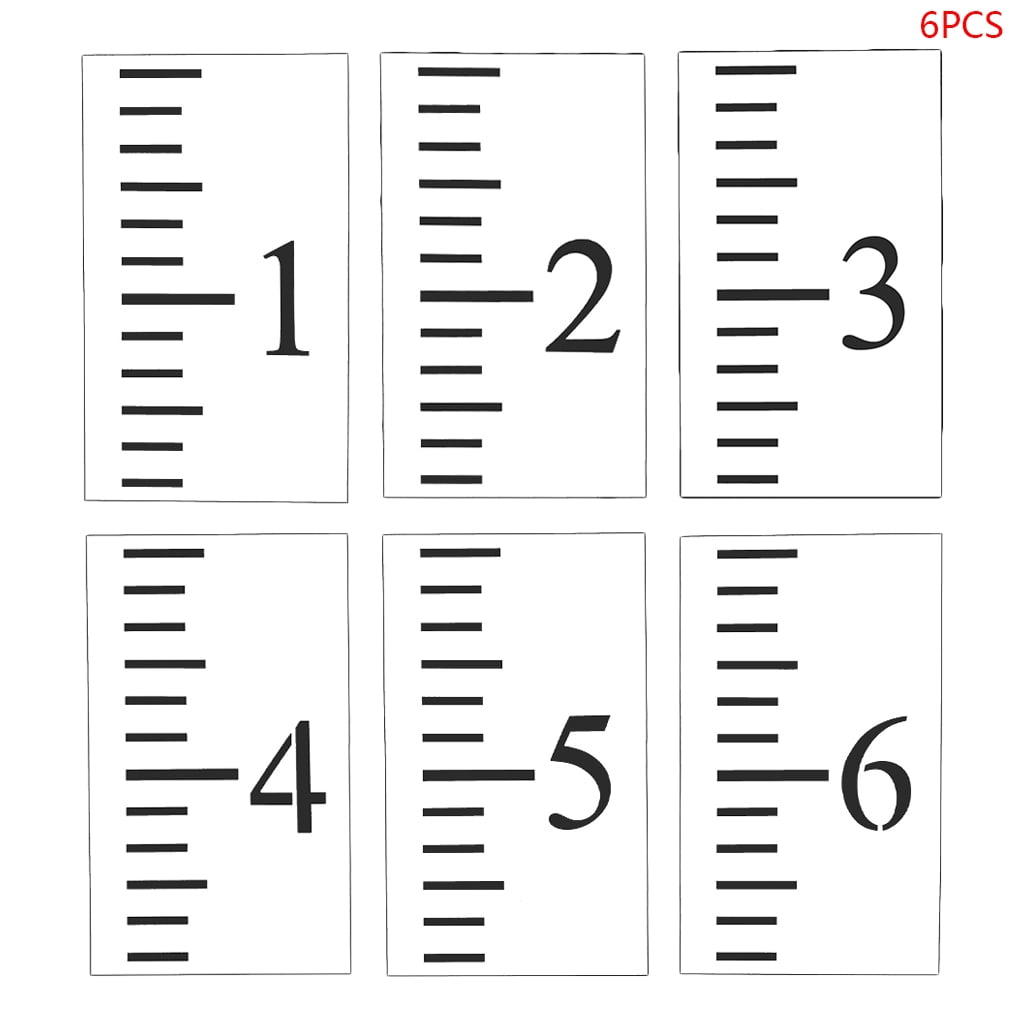 6pcs set 6 Inch Scale Ruler Growth Chart Stencil Template Reusable 6pcs-set-6-inch-scale-ruler-growth-chart-stencil-template-reusable