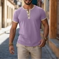 Aofany Men's Henley Shirts Short Sleeve Fashion Lightweight Button ...