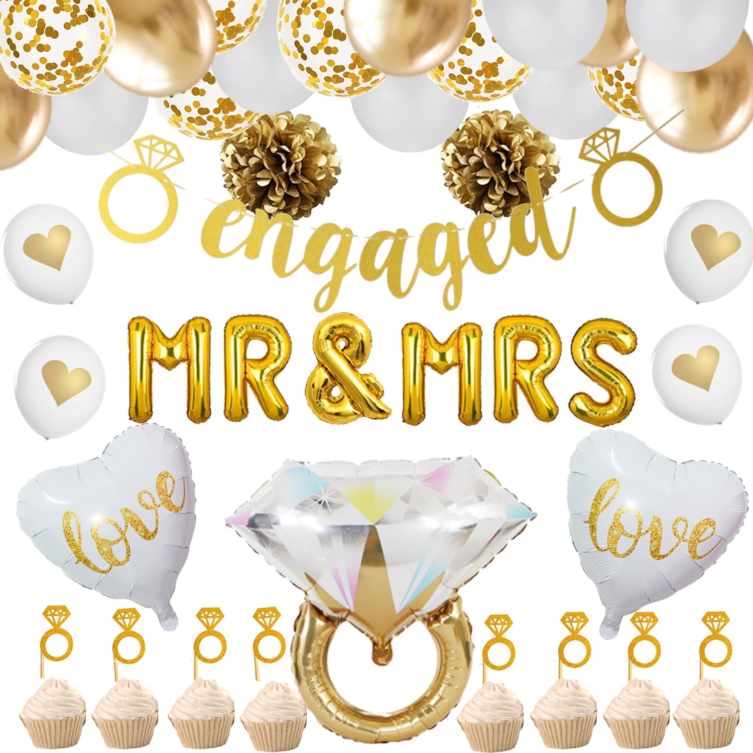 Click here for Finypa Gold Engagement Party Decorations  Gold Eng... prices