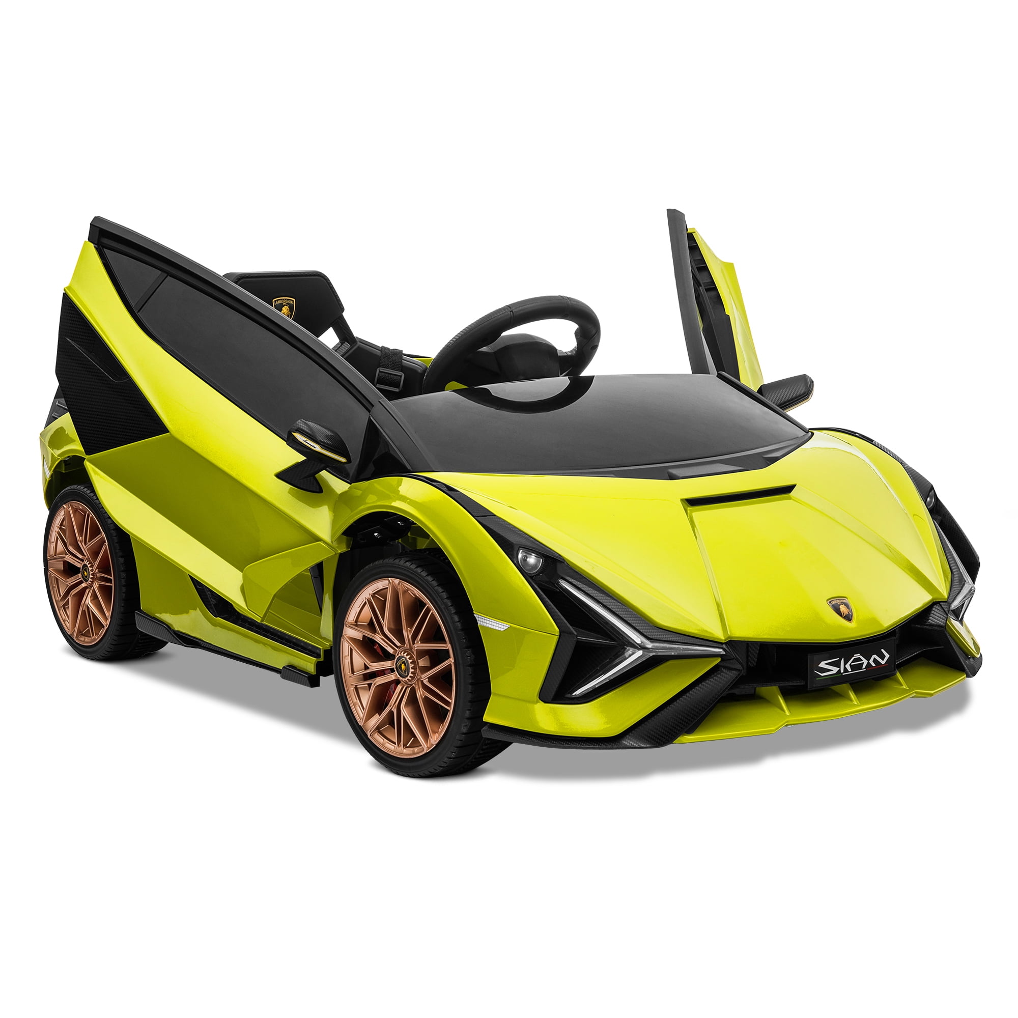 Kidzone Kids 12V Electric Licensed Lamborghini Car – Green with Gold ...