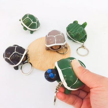 4 Fun Cute Pop-Out Turtle Fidget Keychain Toy - Squeeze to Pop Head out ...