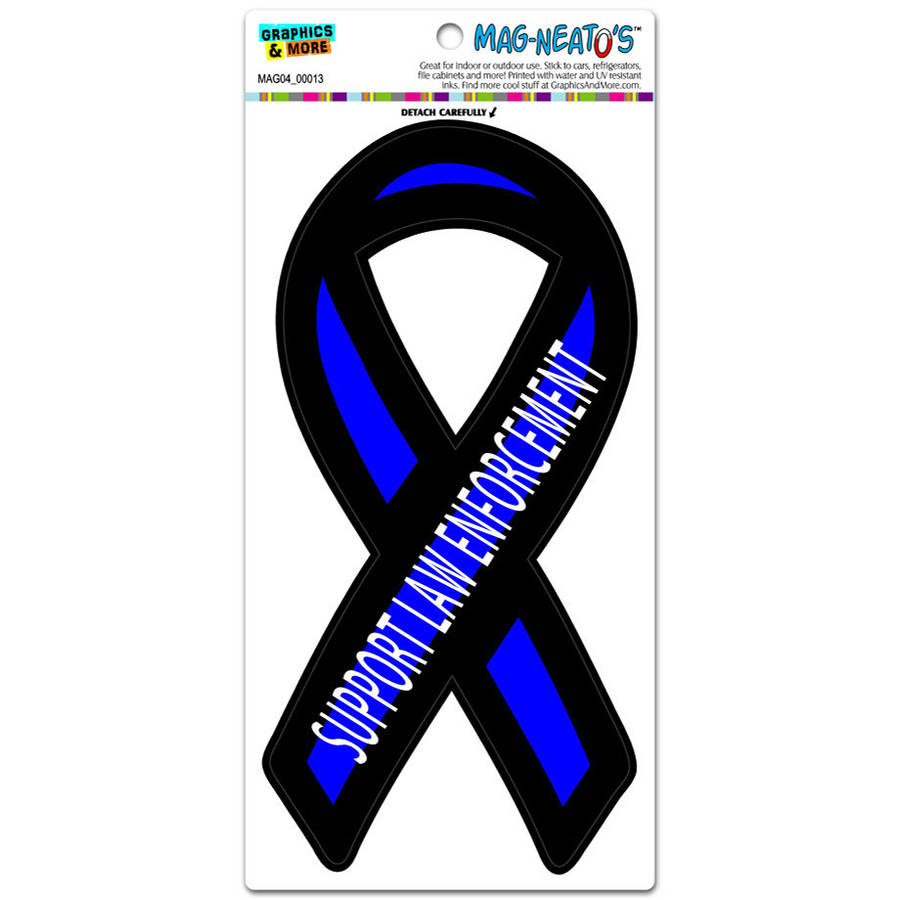 Support Law Enforcement Thin Blue Line Ribbon Police Automotive Car ...