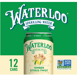 Waterloo Sparkling Water, Ginger Citrus Twist, 24 Pack, 12 fl oz ...