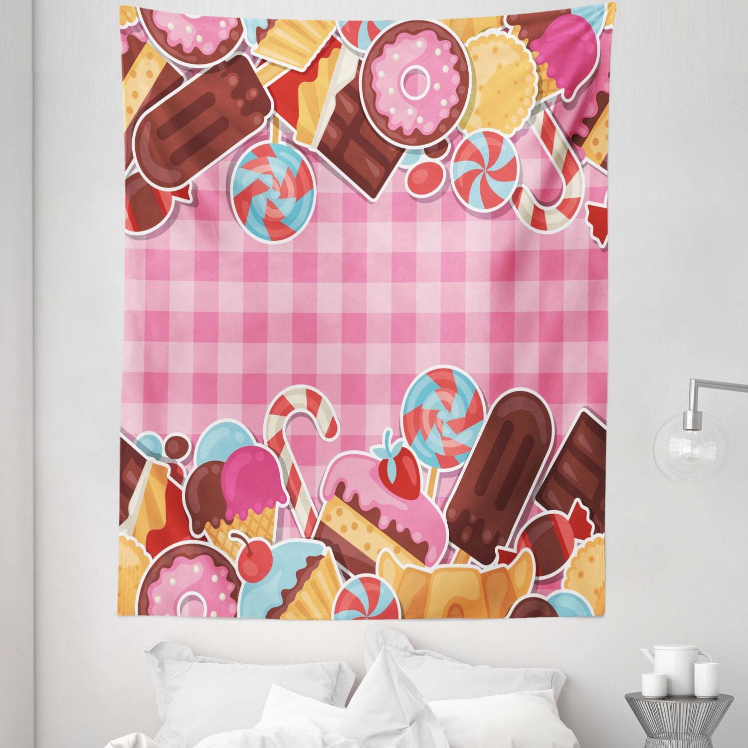 Sweets Tapestry, Candy Cookie Sugar Lollipop Cake Ice Cream Girls ...