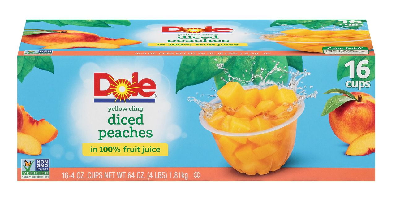 Product of Dole Yellow Cling Diced Peaches, Peach Flavor 16 Pk. 4 oz ...