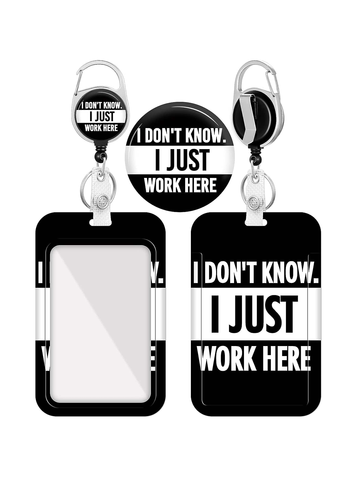 Badge Holder With Retractable Reel, Funny Fun ID Name Tag Work Badge ...