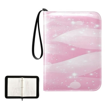 Mini Portable 4-Pocket Trading Card Binder, Small Zippered Album Book ...