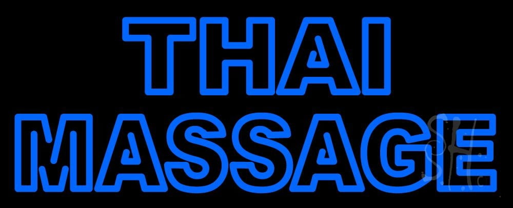 Double Stroke Thai Massage LED Neon Sign 10 x 24 - inches, Black Square ...