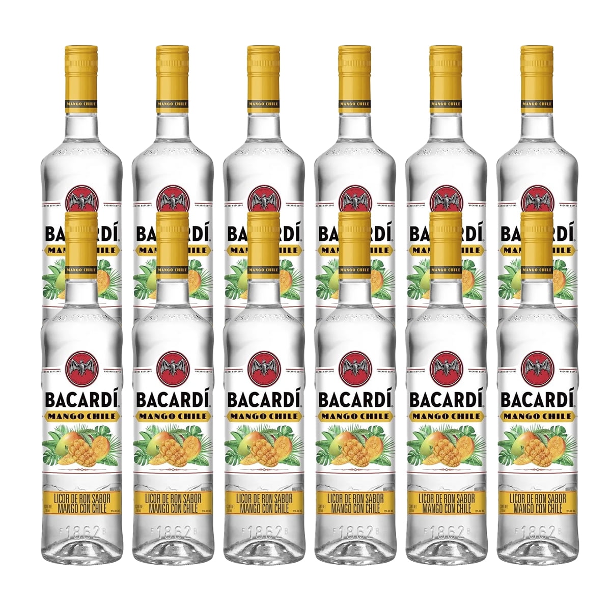 PACK DE 12 RON BACARDI MANGO CON CHILE 700 ML | Walmart en línea