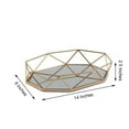 Efavormart 14" x 9" Gold Metal Geometric Serving Tray | Octagon Mirror ...