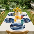 Abstract Art Leather Placemats Set of 2, 15 Inch, Gold Blue Gradient ...