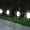 4 Pack Solar Pathway Lights Outdoor, Solar Walkway Lights with Polished ...