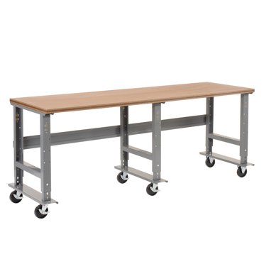 Mobile Adjustable Height C-Channel Leg Workbench, Steel, 60"W x 30"D ...