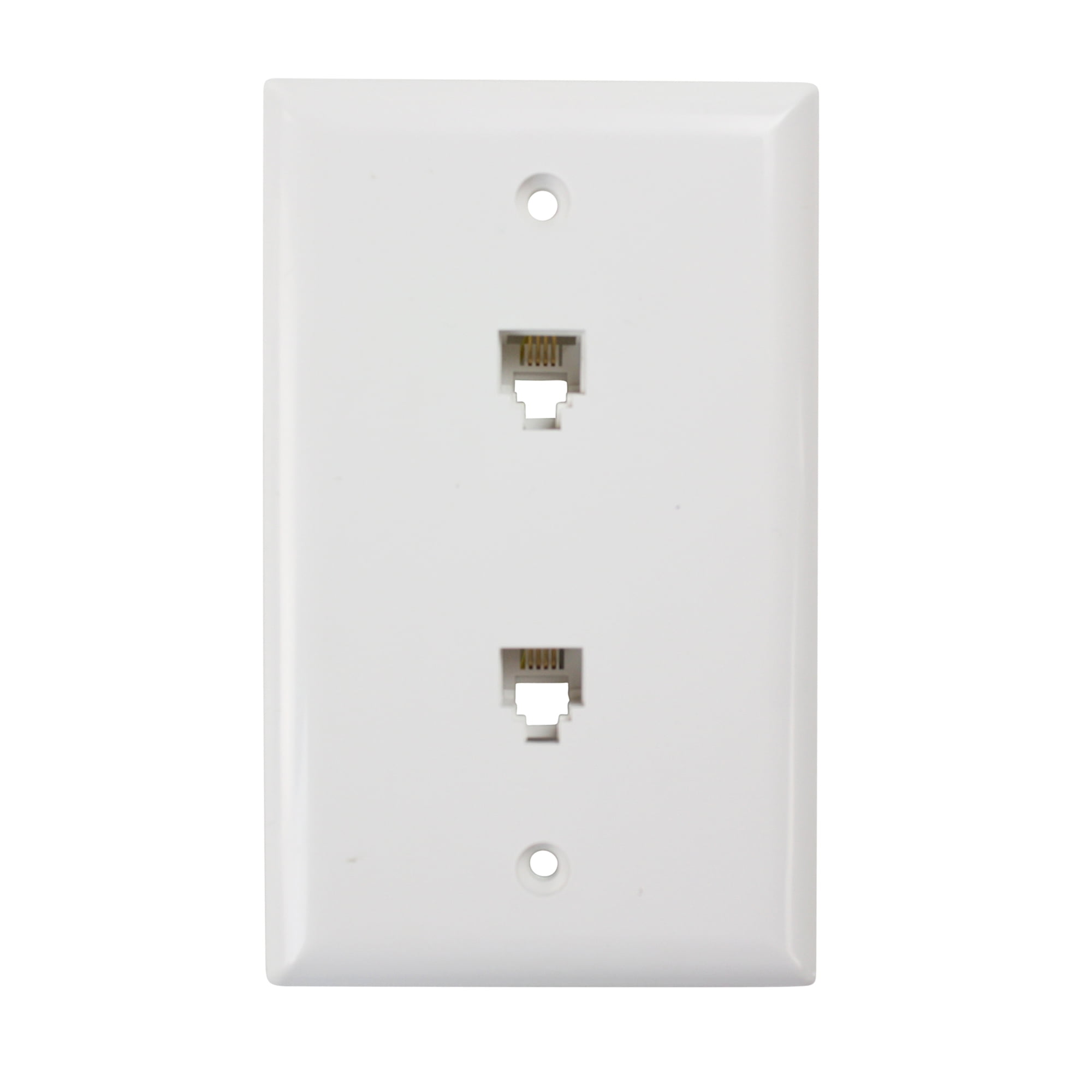 Eagle Electric 3546-4W White 2 Port Duplex Voice Data Phone Faceplate ...