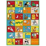 Mybecca Kids Rug Alphabet Animals Area Rug 8' x 11' Non Slip Gel ...