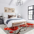 3D Floral Area Rugs, Red Poppy Flower Carpet, Washable Non Slip Low ...