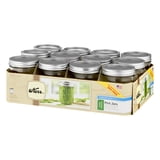 Kerr Wide Mouth Pint Glass Mason Jars with Lids and Bands, 16 oz., 12 ...