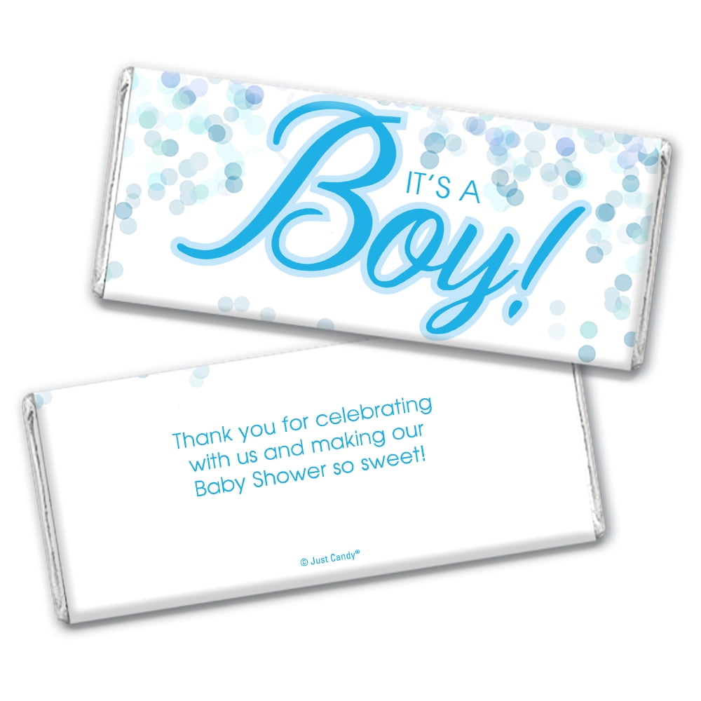 24ct Blue It's a Boy Baby Shower Wrappers for Hershey Chocolate Bars ...