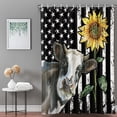 Bathroom Shower Curtain Farm Cow Sunflower Art Waterproof Shower ...