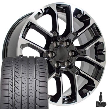 OE Wheels 20 inch Black 5652 Rims & Goodyear Tires Set Fit Specific GM ...