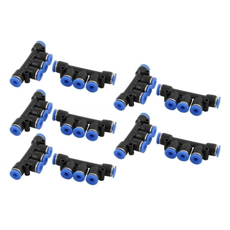10Pcs 4mm Dia 5 Ways Tube Hose Pneumatic Air Quick Fitting Push In ...