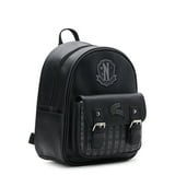 Wednesday Addams Women's Mini Backpack, Black, Polyurethane, Zip ...
