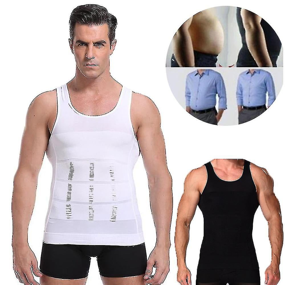 Men Compression Shirt Slimming Body Shaper Vest Tummy Control Shapewear ...