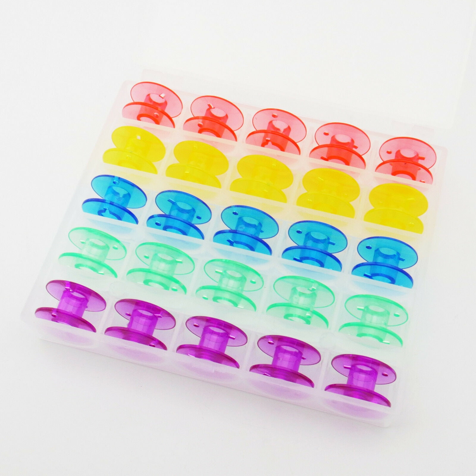 25 Pk. Singer Class 15 Color Bobbins With Clear Storage Box - Walmart.com