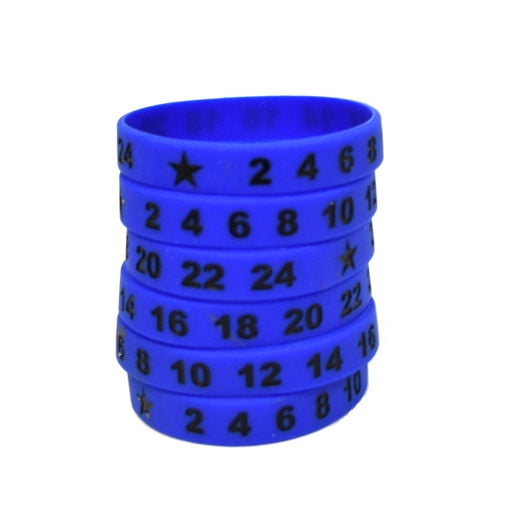 Silicone Number Wristbands for Classroom Math Activities in Blue, 6 ...