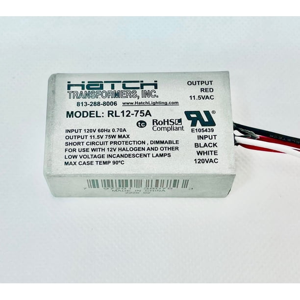 Hatch Transformers RL12-75A (12V/75W) Electronic Lighting Transformer ...
