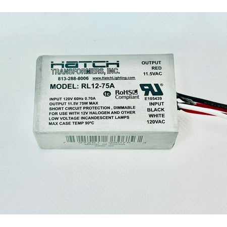 Hatch Transformers RL12-75A (12V/75W) Electronic Lighting Transformer ...