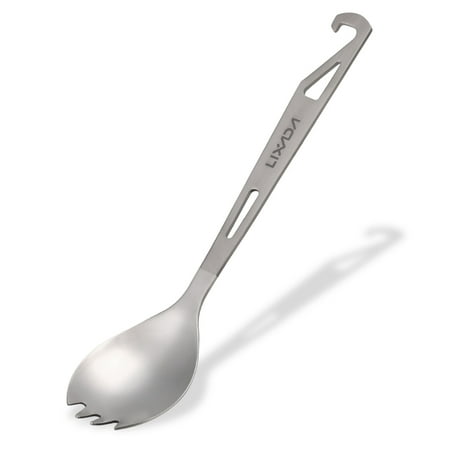 Lixada Half Polished Titanium Spork with Bottle Opener Lightweight ...