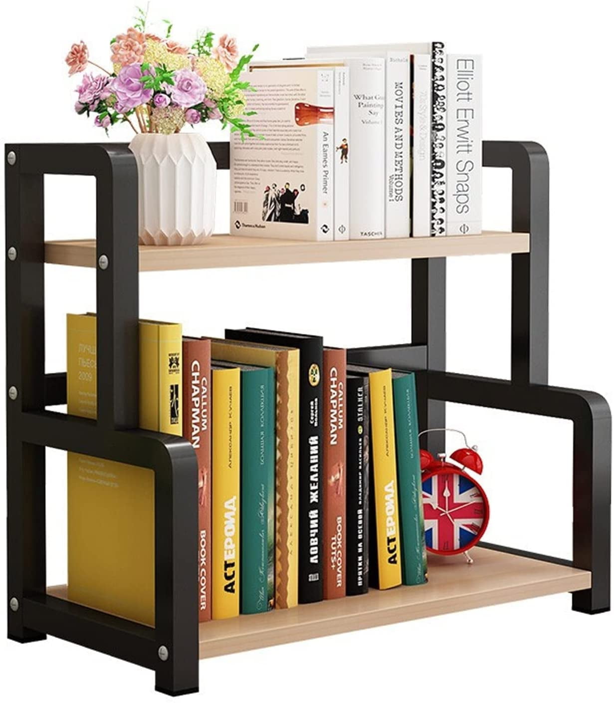 Desktop Shelves Simple 2-Tier Desktop Bookshelf Desktop Organizer ...