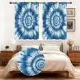 Blue and White Tie Dye Pattern Blackout Curtains,Triple Weaved Fabric ...