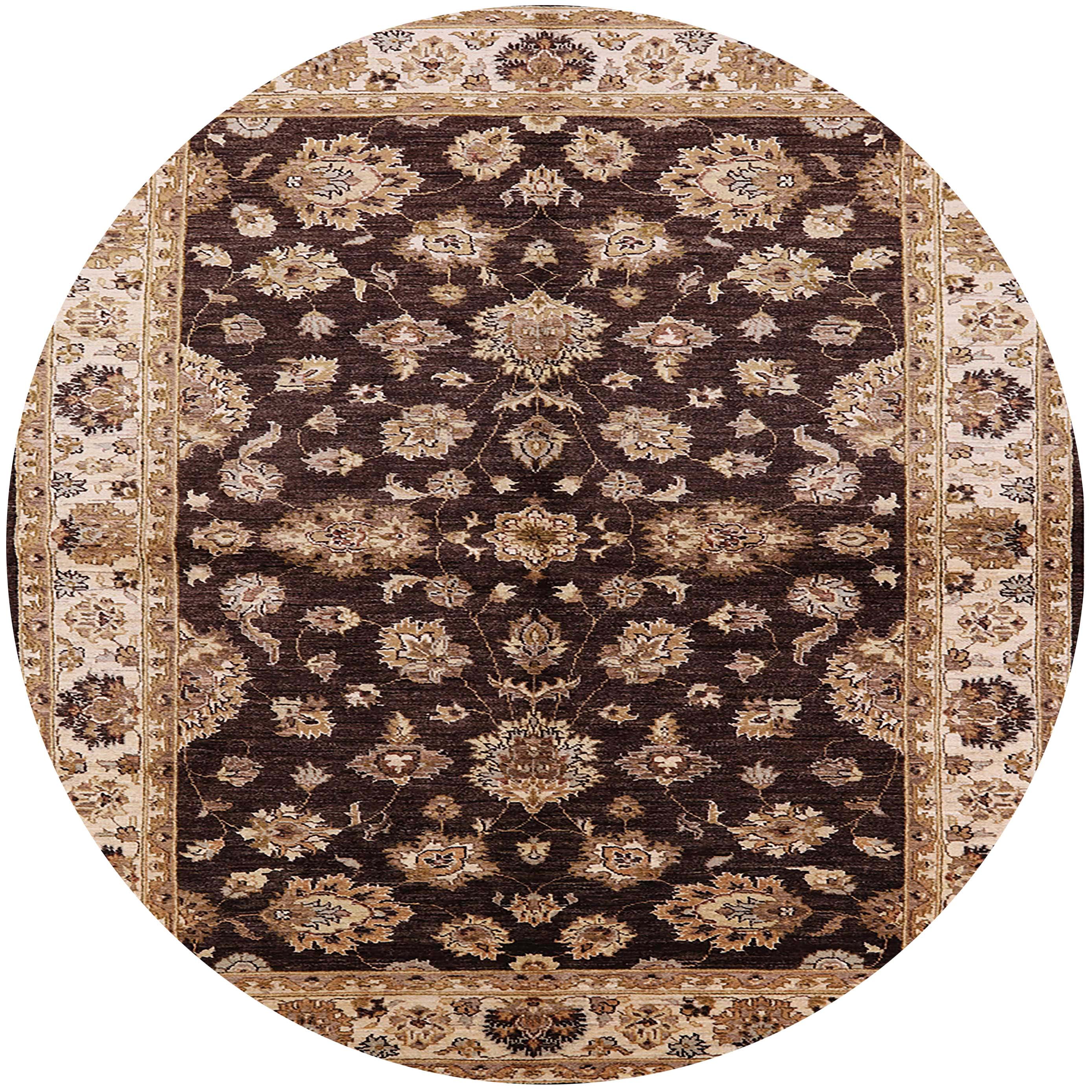 Ahgly Company Indoor Round Mid-Century Modern Bakers Brown Oriental ...