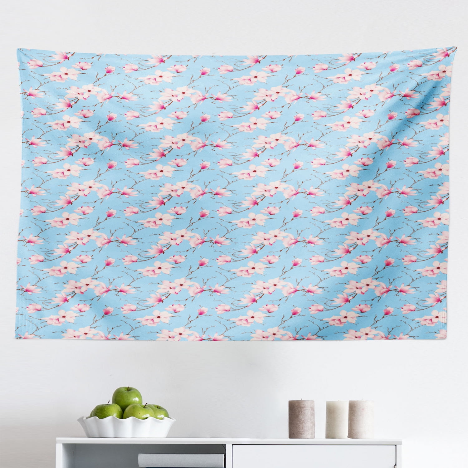 Fox Tapestry, Cartoon Foxes in Modern Style Sitting and Sleeping on ...