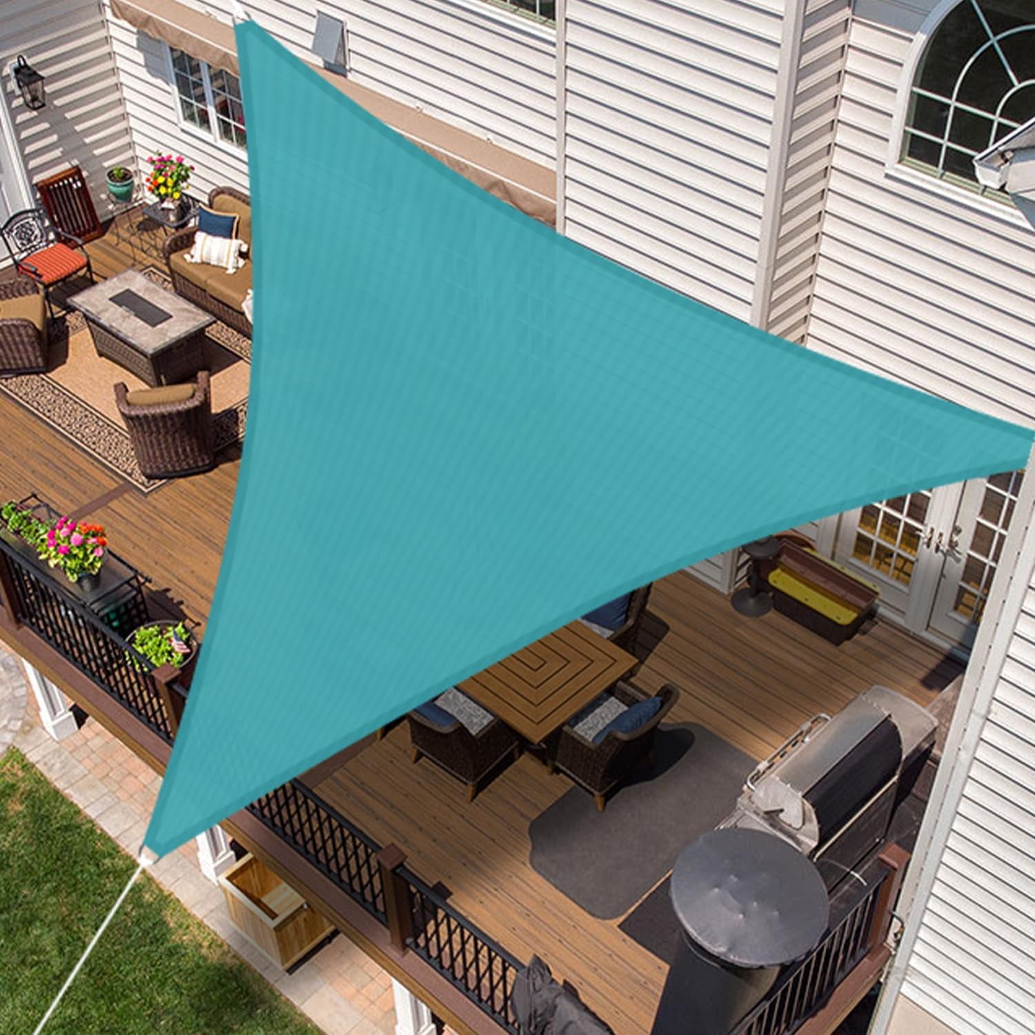 Toldo parasol triangular, resistente con bloqueo UV, tela permeable al ...