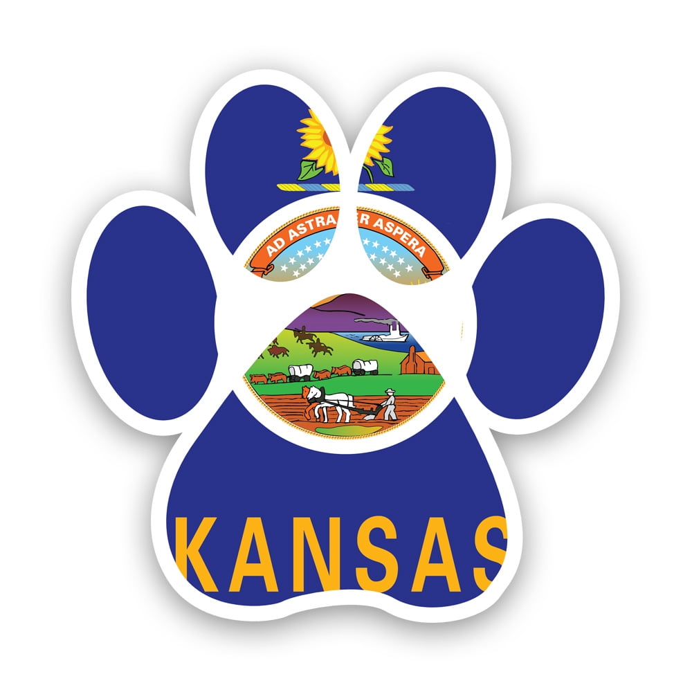 Kansas State Paw Print Shaped Sticker Decal - Self Adhesive Vinyl ...