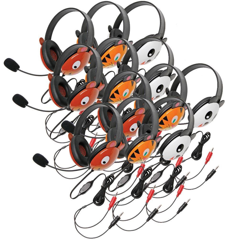 Califone 2810AV-12L 40 mW Listening First Headsets, Set of 12 - Walmart.com