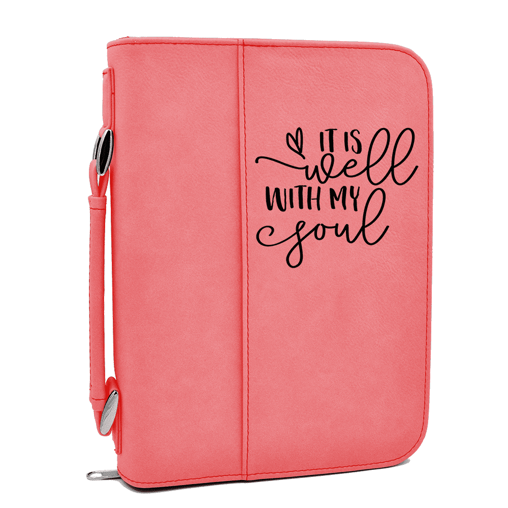 Beautiful Pink It Is Well Scripture Engraved Bible Cover, Standard Size ...