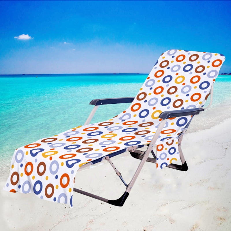 Beach Chair Cover with Pockets, Lounge Chair Towel Cover, Beach Towel ...