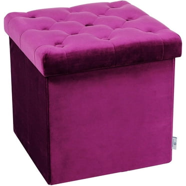 NuSteel TT-101RDV Otto Storage Stool - Round Plastic Storage Ottoman ...