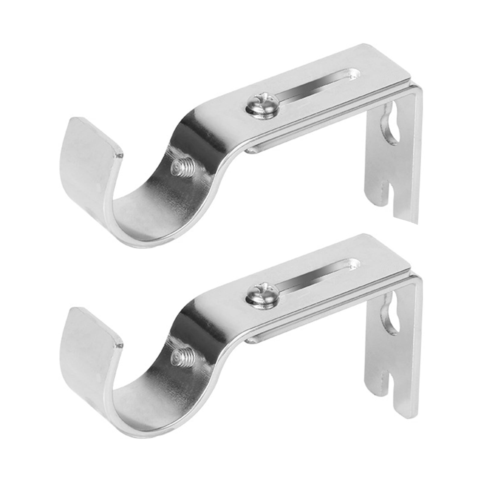 DISHAN Heavy Duty Adjustable Length Curtain Rod Bracket - Wrought Iron ...