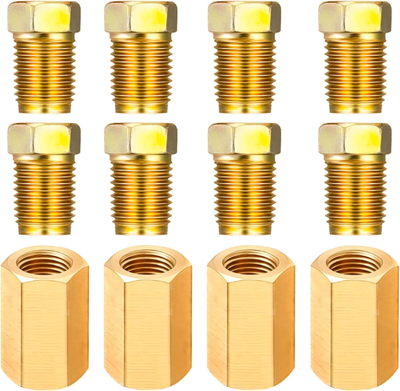 12 Pcs Brake Line Fittings, 3/8"-24 Threads Brake Line Fittings Set for ...
