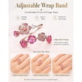 2PCS Peach Blossom Ring, Pink Peach Flower Ring, Adjustable Open Band ...