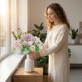 Artificial Fake Flower Bouquet - Silk Ball Chrysanthemum Style in White ...