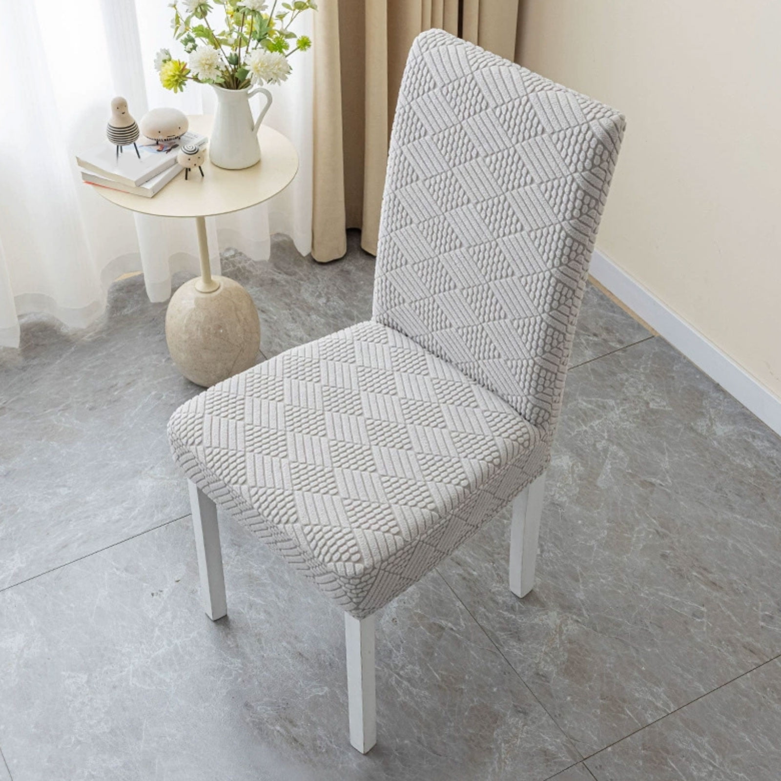 Click here for Unbranded Elastic Dining Chair Cover - Knitted Str... prices