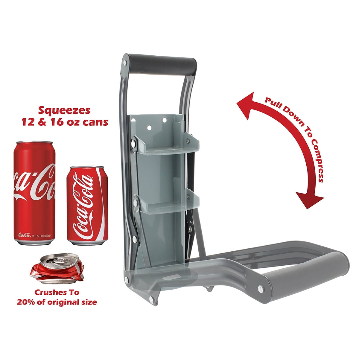 TeamSky 16oz Aluminum Can Crusher, Heavy Duty Metal Wall Mounted Soda ...