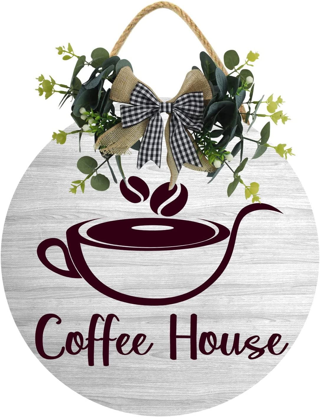 Eveokoki 12" Coffe Cafe House Sign,Coffee Bar Sign Farmhouse Coffee ...