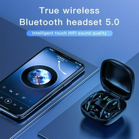 TWS Wireless Business Headset Bluetooth 5.1 Earbuds Over-ear Touch ...